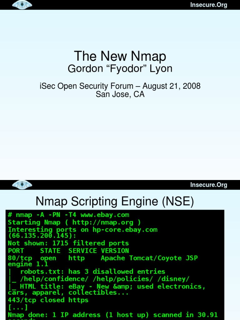 The New Nmap: Gordon "Fyodor" Lyon | PDF | Port (Computer Networking ...