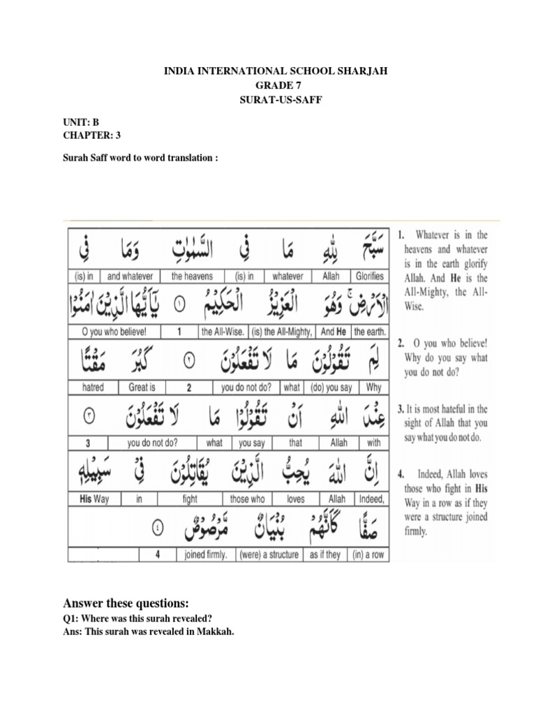Islamic Studies Notes Gr-7 | PDF | Surah | Jihad