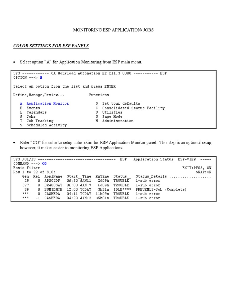Color Settings For Esp Panels: A Application Monitor | PDF