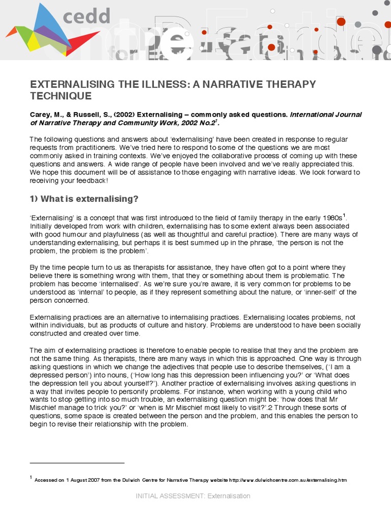 Externalising The Illness A Narrative Therapy Technique | PDF ...