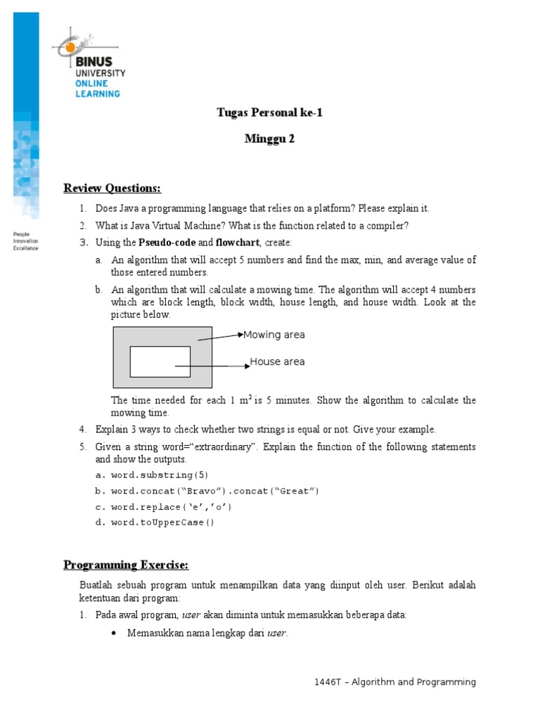 Tugas Algoritma dan Pemrograman Java | PDF