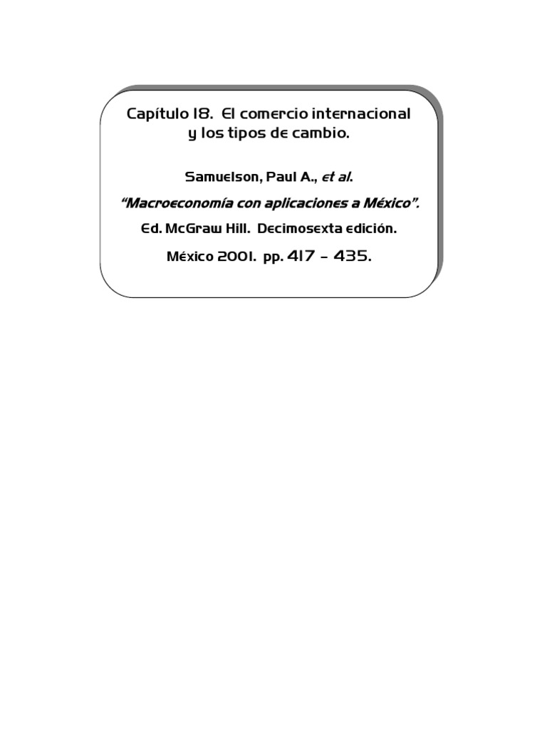 Macroeconomía Samuelson Capítulo 18 | PDF | Yen japonés | Tipo de cambio