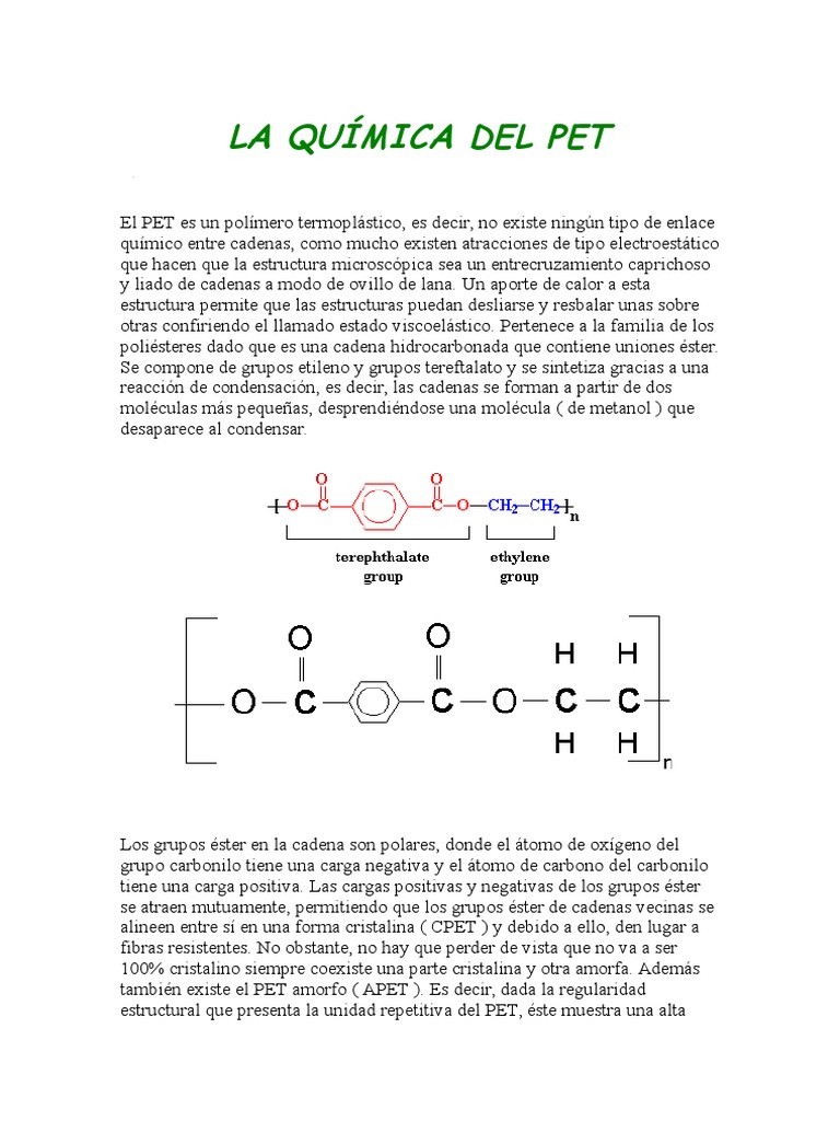 La Química Del Pet | PDF | Sólido amorfo | Polímeros