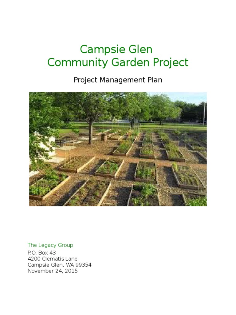 Campsie Glen Community Garden Project Management Plan | PDF | Risk ...