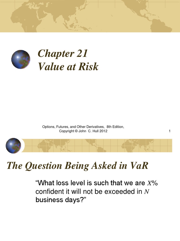 Ch21Hull - Value at Risk | PDF | Greeks (Finance) | Value At Risk