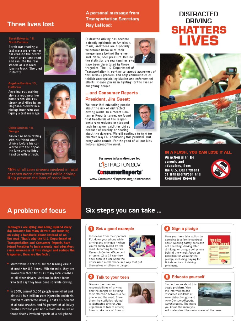 Distracted Driving Shatters Lives | PDF | Traffic Collision | Transport ...