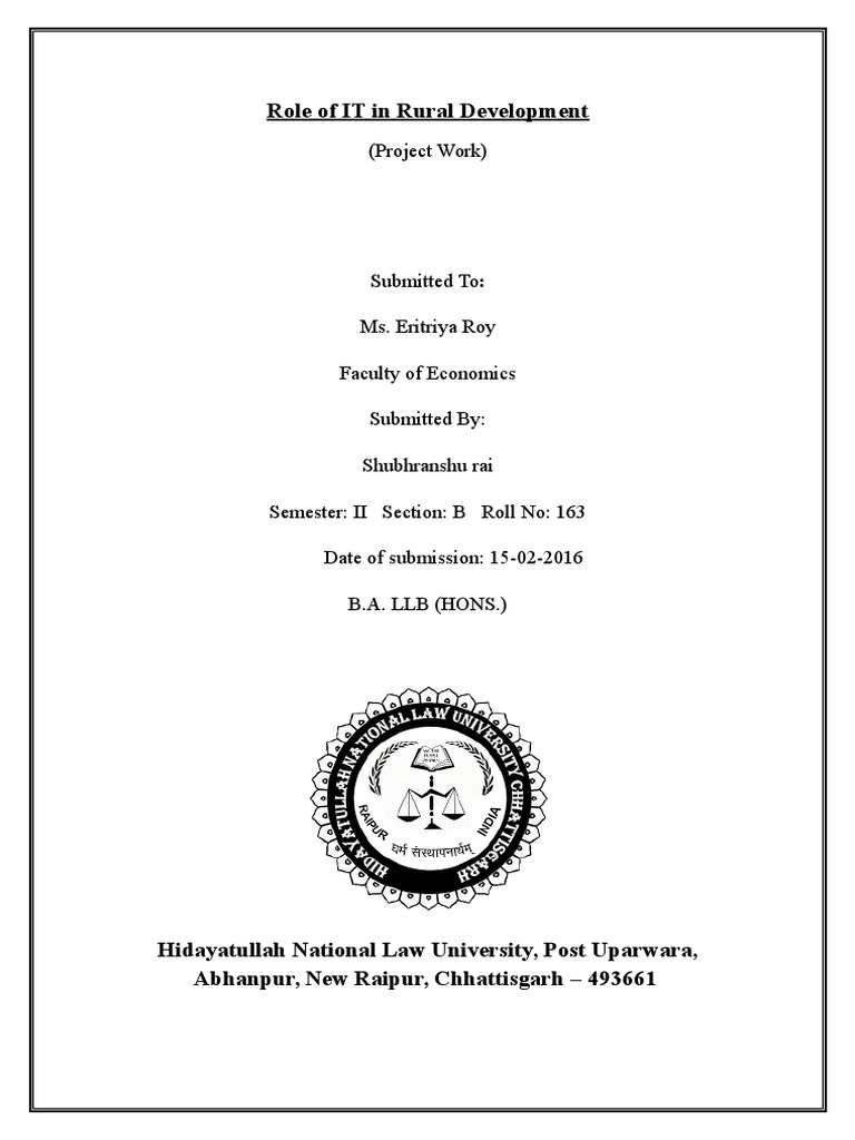 Role of It in Rural Development | PDF | Internet Access | Economic Growth