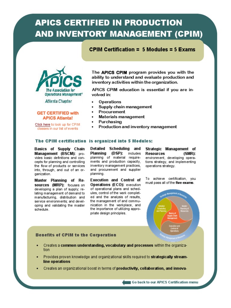 APICS CPIM Certification Guide | PDF | Business | Finance & Money ...