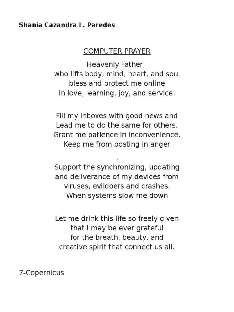 Computer Prayer | PDF