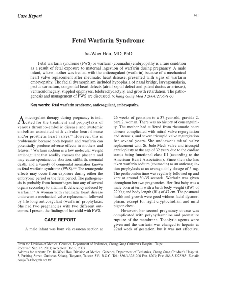 Fetal Warfarin Syndrom | Congenital Disorder | Fetus