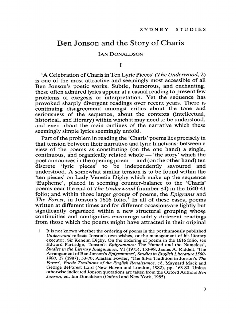 Ben Jonson | PDF | Ben Jonson | English Poetry