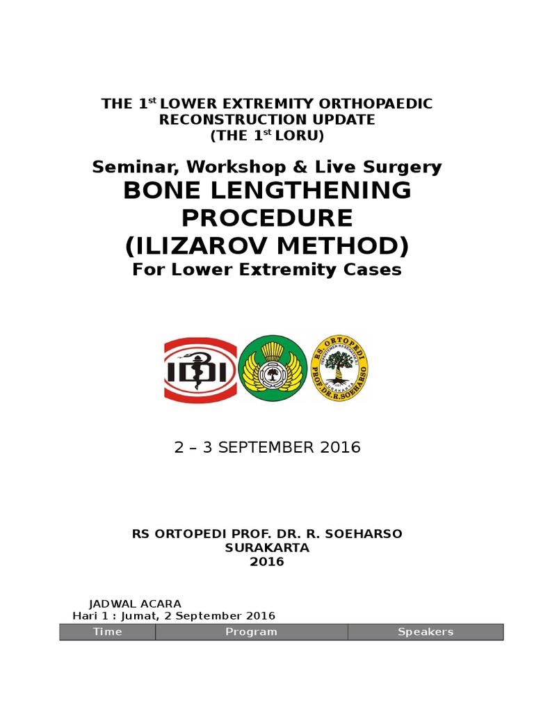 Bone Lengthening Procedure (Ilizarov Method) : Seminar, Workshop & Live ...