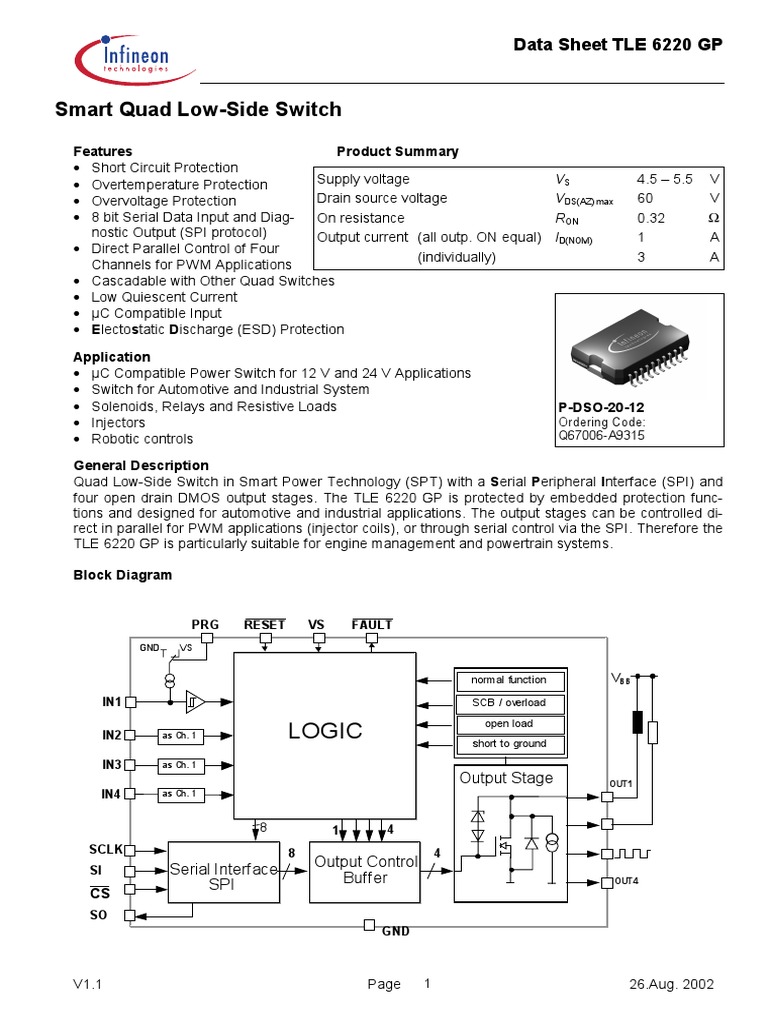 Tle 6220 PDF | PDF | Input/Output | Bit