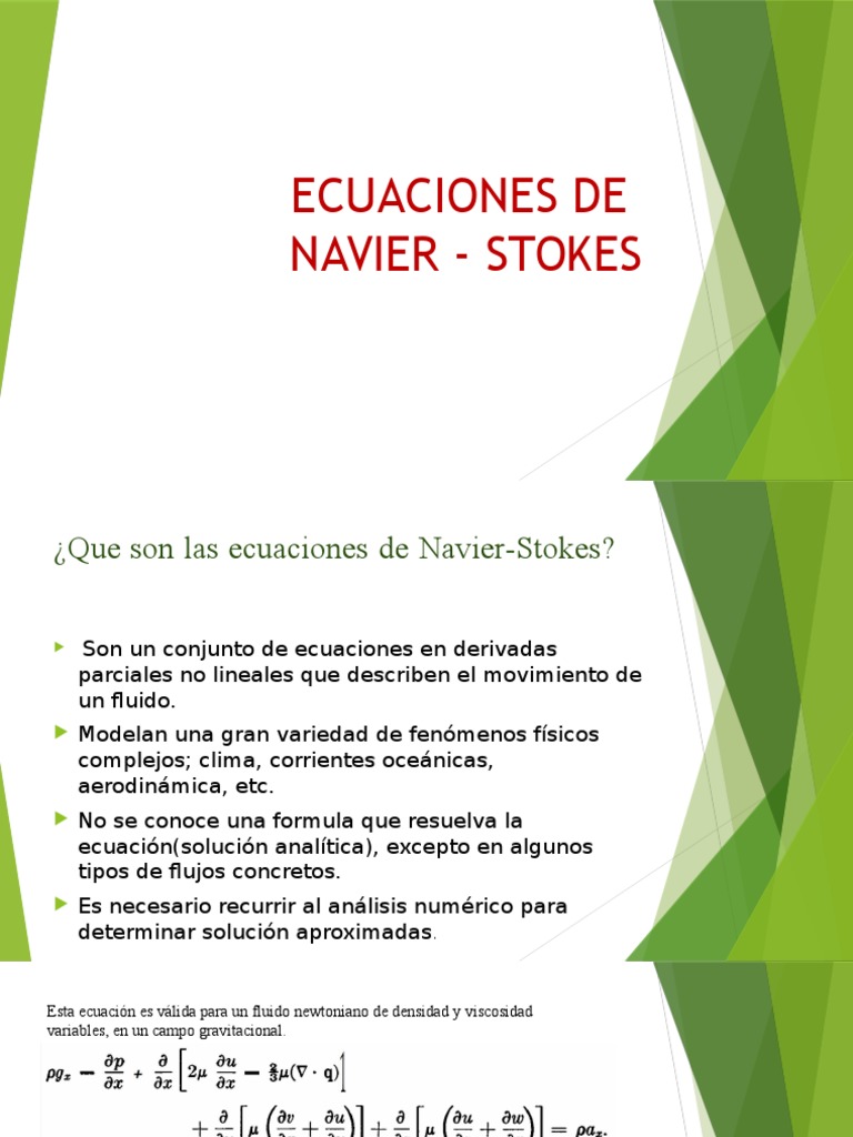 Ecuacion de Navier y Stoke (1) | Fluido | Ecuaciones de Navier-Stokes