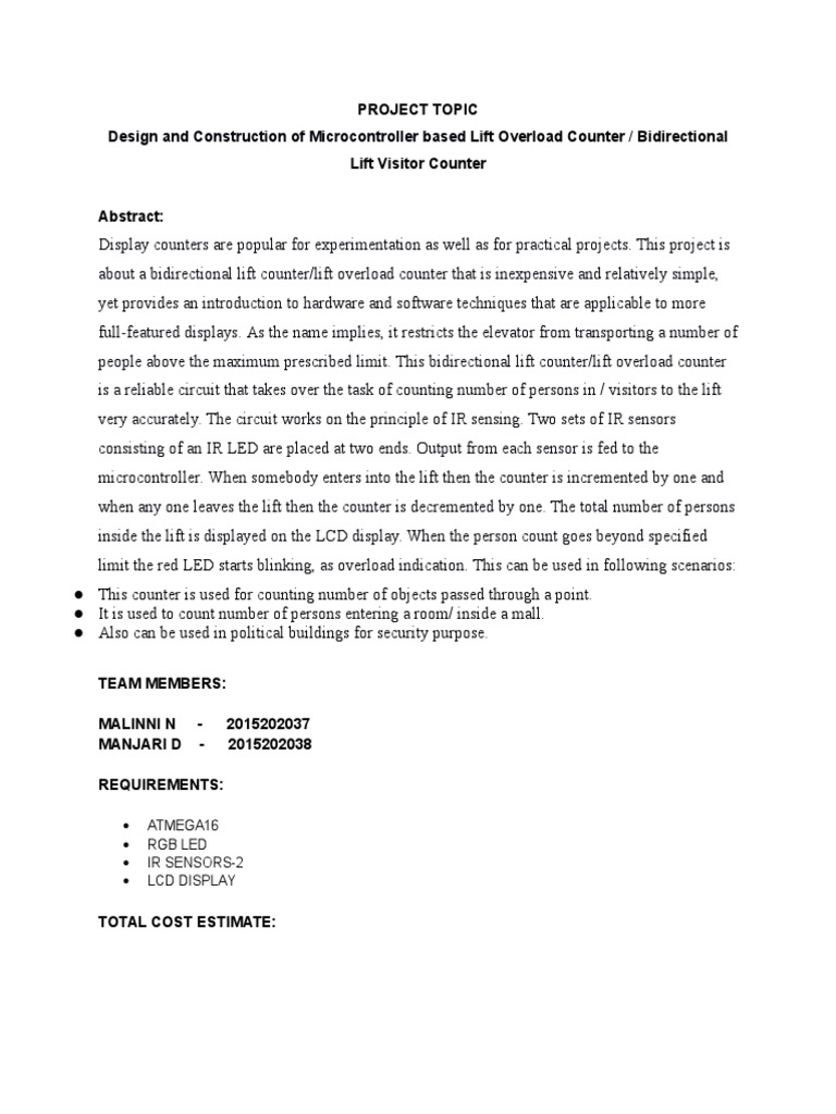 Lift Overload Indicator | PDF