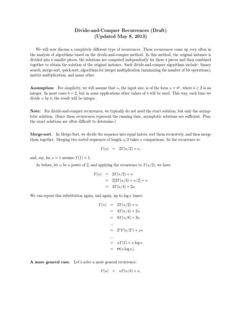 Divide And Conquer Pdf Computer Programming Computer Science 0679