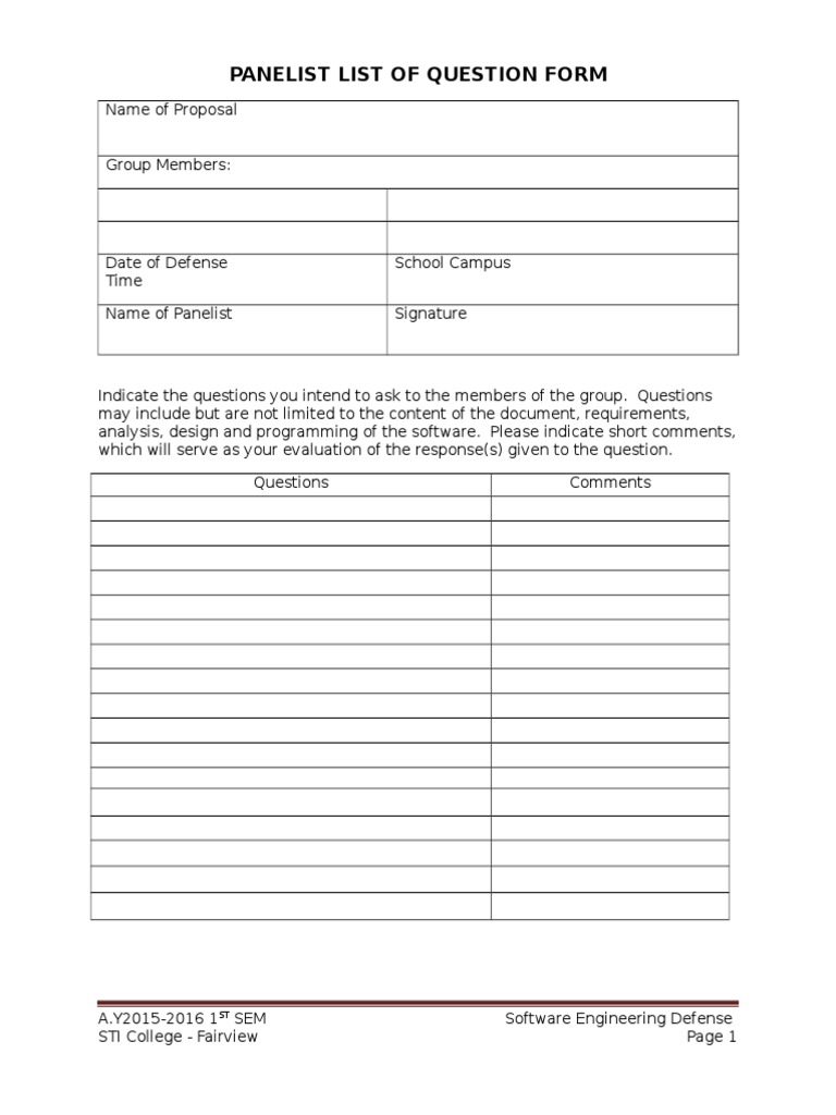 Panelist Evaluation Form for Defense | PDF | Computers