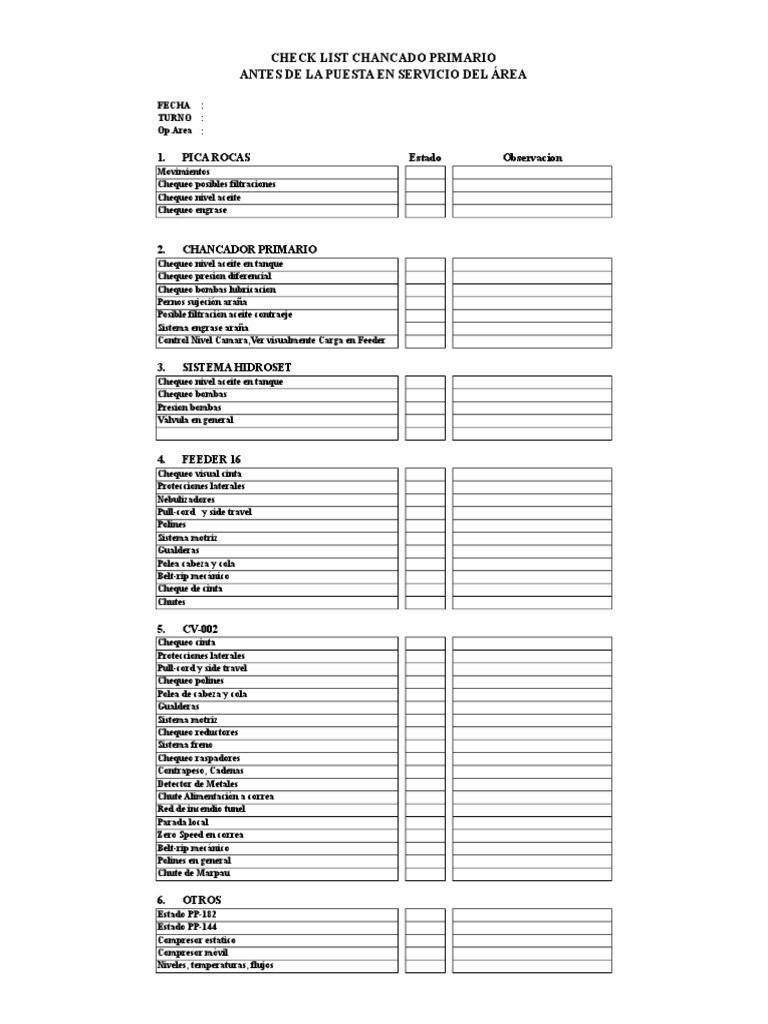 Check List, CH - Primario | PDF