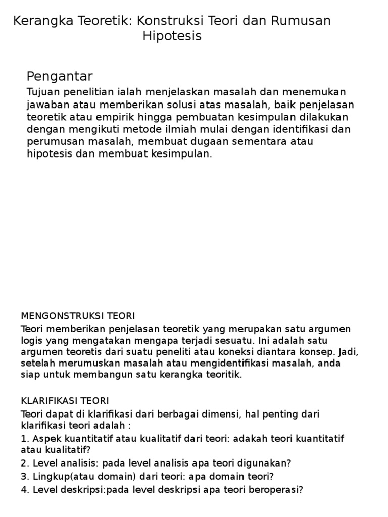 Kerangka Teoretik | PDF