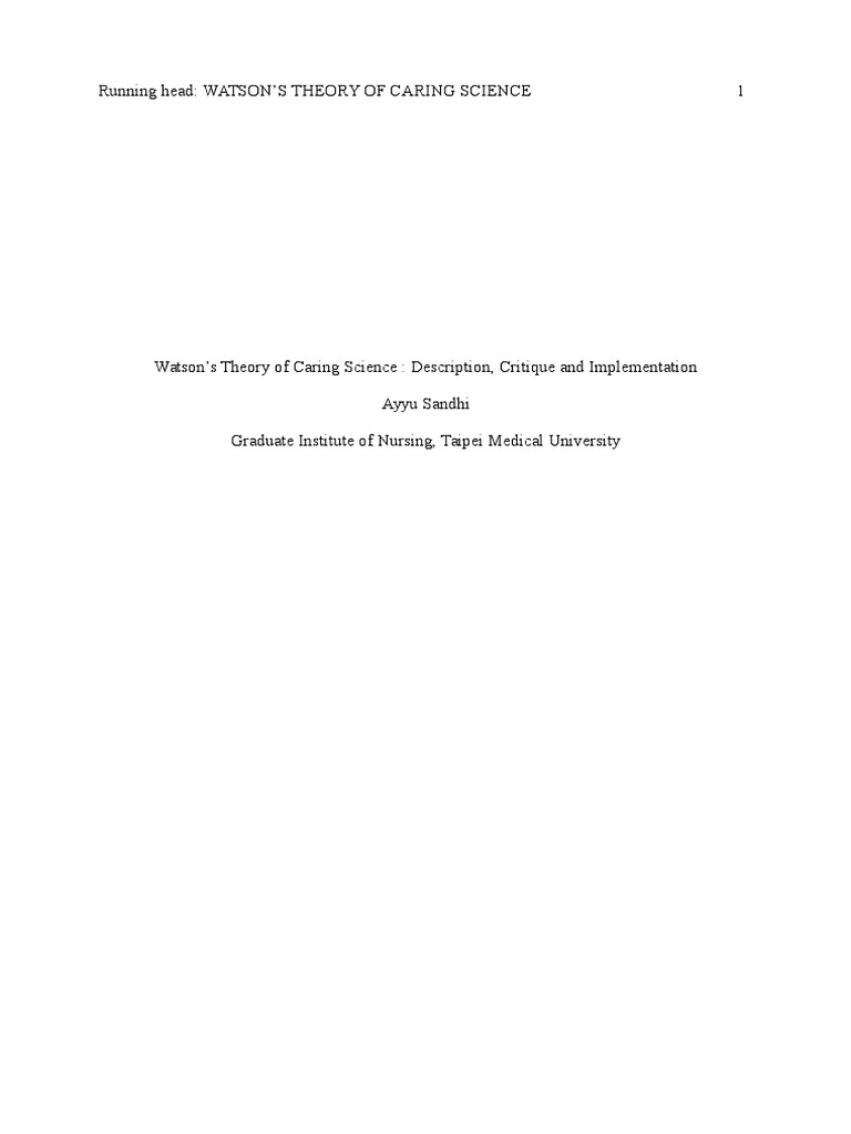 Watson Theory of Caring Science | PDF | Nursing | Emotions