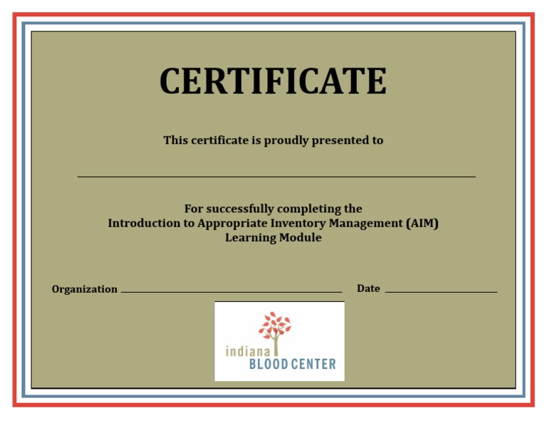 AIM Certificate | PDF