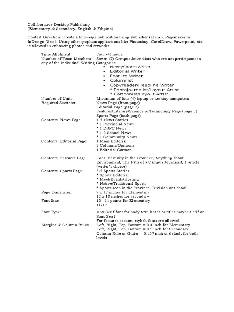 Collaborative Desktop Publishing Mechanics