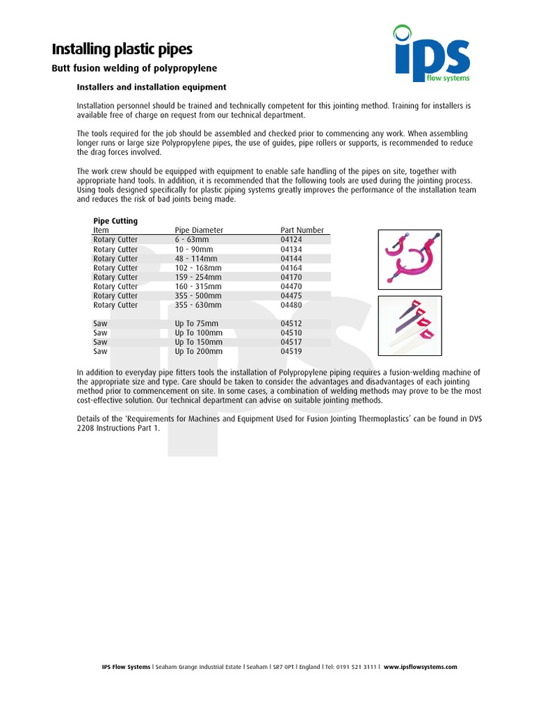 Guide to Butt Fusion Welding of Polypropylene Piping Systems | PDF ...