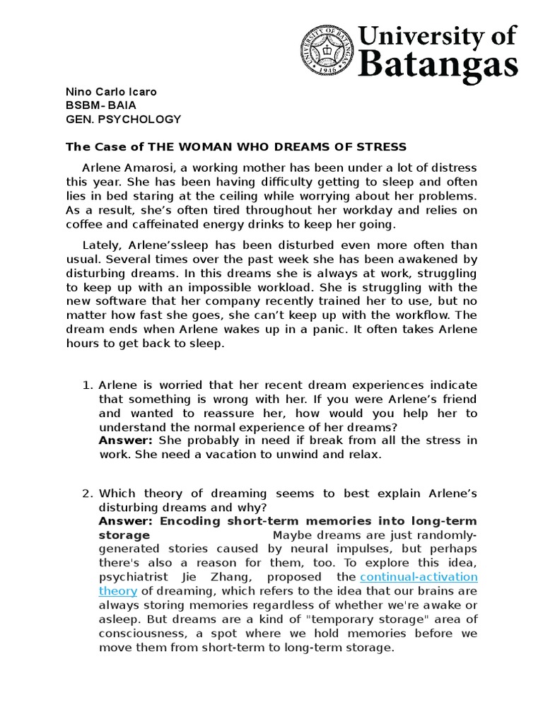 Psych Case Study | PDF | Reinforcement | Sleep