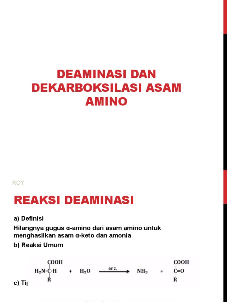 Deaminasi dan Dekarboksilasi Asam Amino | PDF