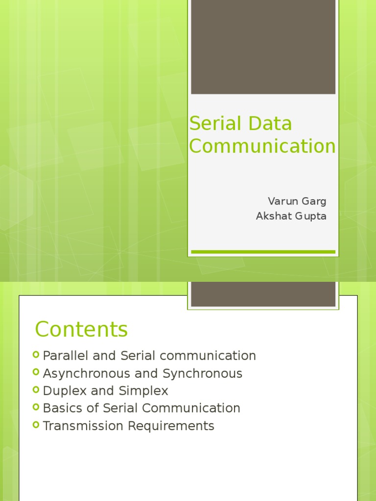 Serial Data Communication | Download Free PDF | Data | Electronics