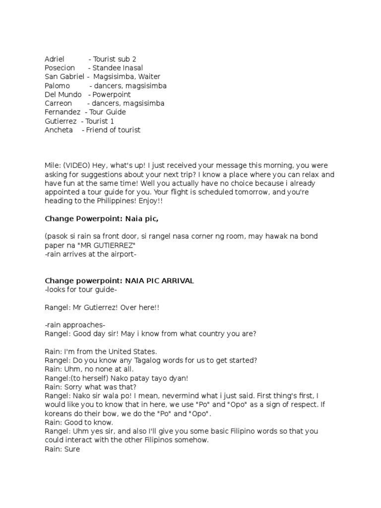 PH Tour Script | PDF | Philippines