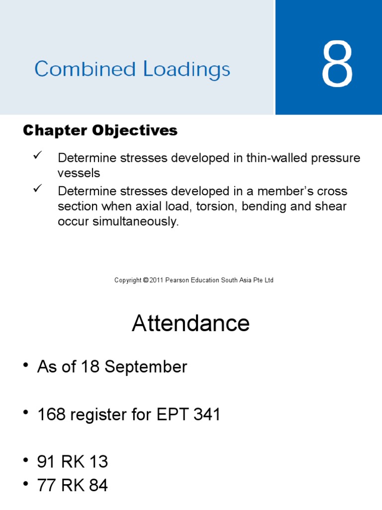 MOM - Chapter - 08 Combined Loading | PDF | Bending | Stress (Mechanics)