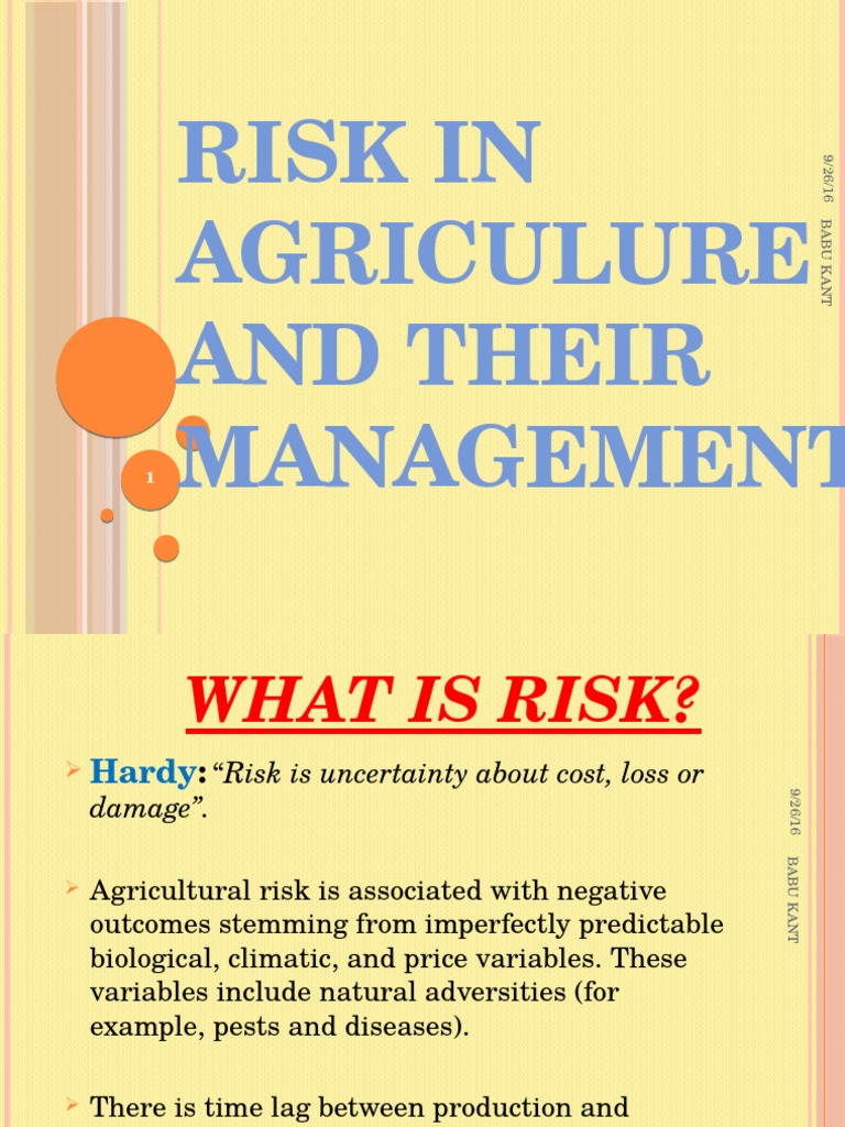Agricultural Risk Management Guide | PDF