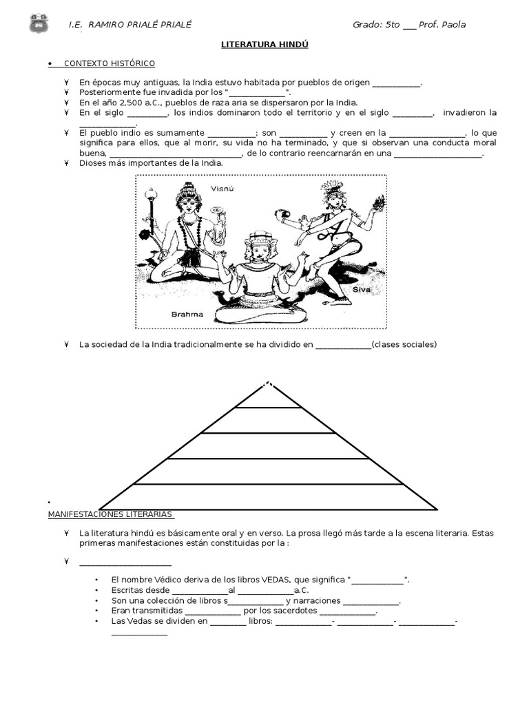 Ficha de Literatura Hindu | PDF | Rama | Textos Vaisnavas