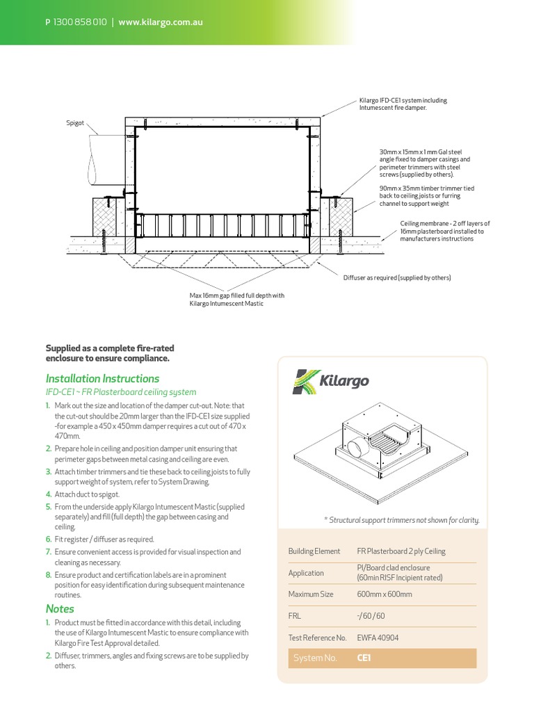 Installation Instructions: Supplied As A Complete Fire-Rated Enclosure ...