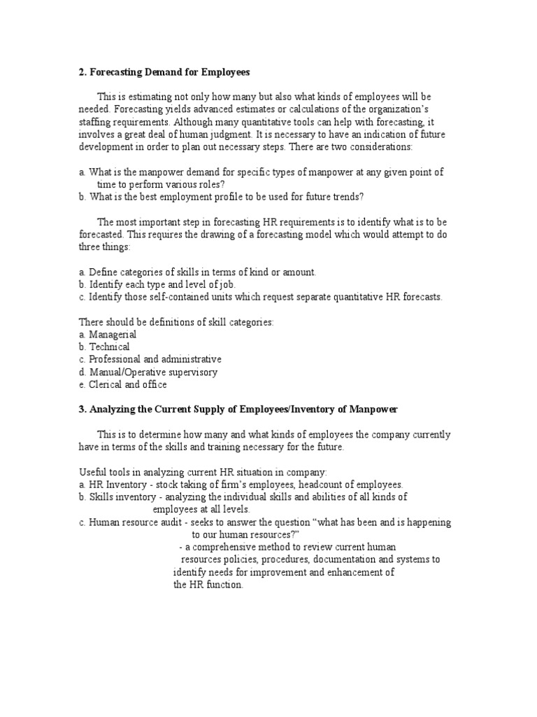 Forecasting Demand For Employees | PDF