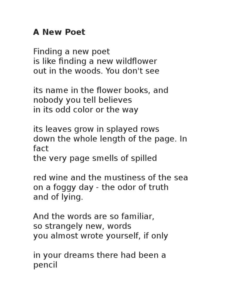 A New Poet | PDF