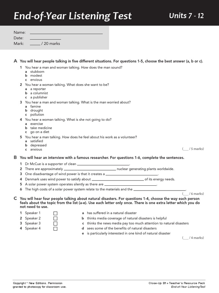 Close Up EOY Tests | PDF | Crime Scene | Crime Thriller