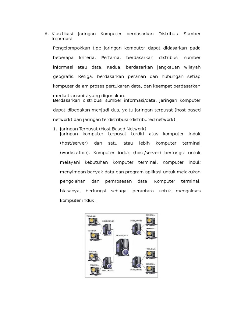 Klasifikasi Jaringan Komputer Berdasarkan Distribusi Sumber Informasi | PDF