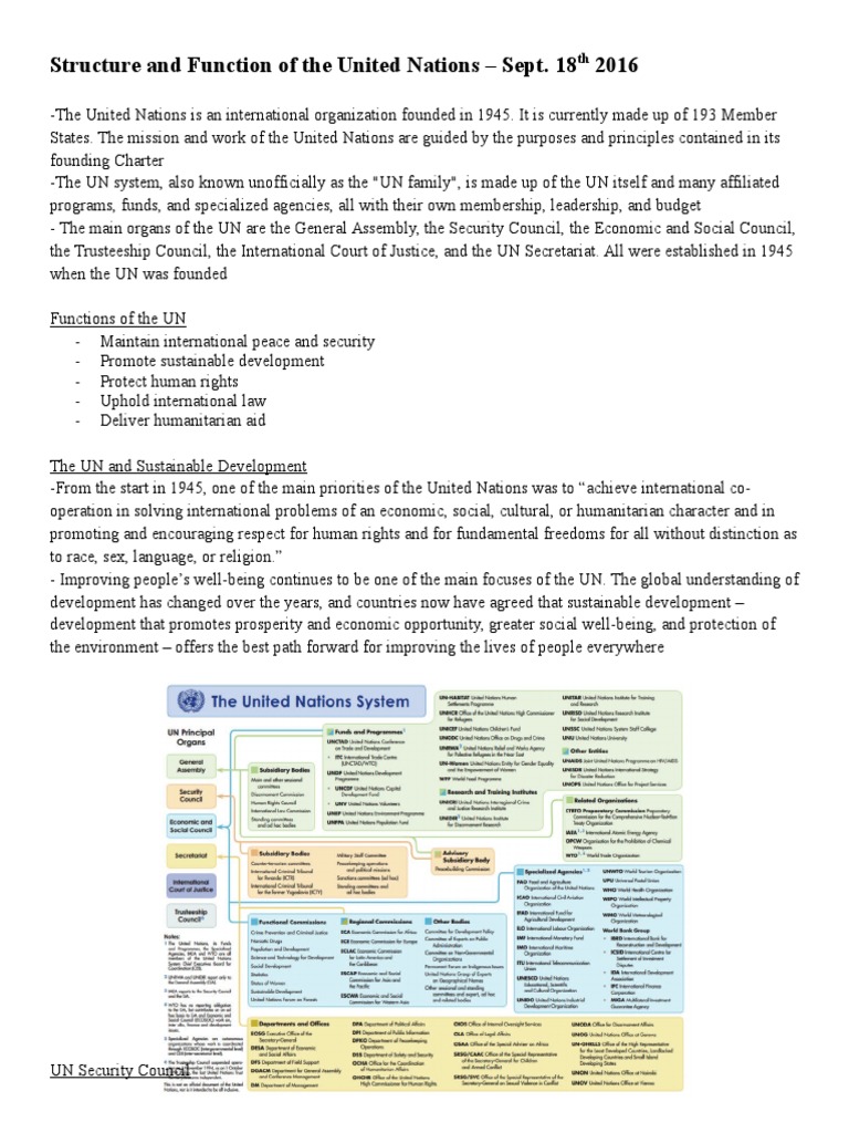 Structure and Function of the United Nations | Secretary General Of The ...