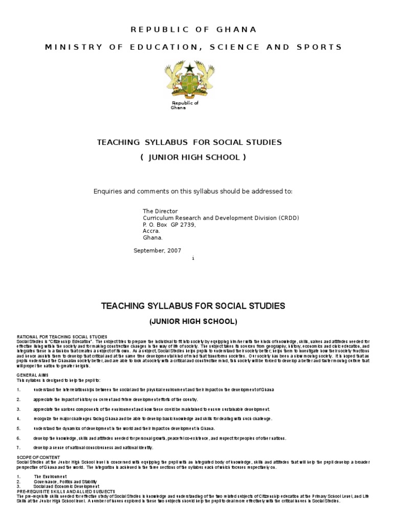 Social Studies JHS 1-3 | PDF | Educational Assessment | Test (Assessment)