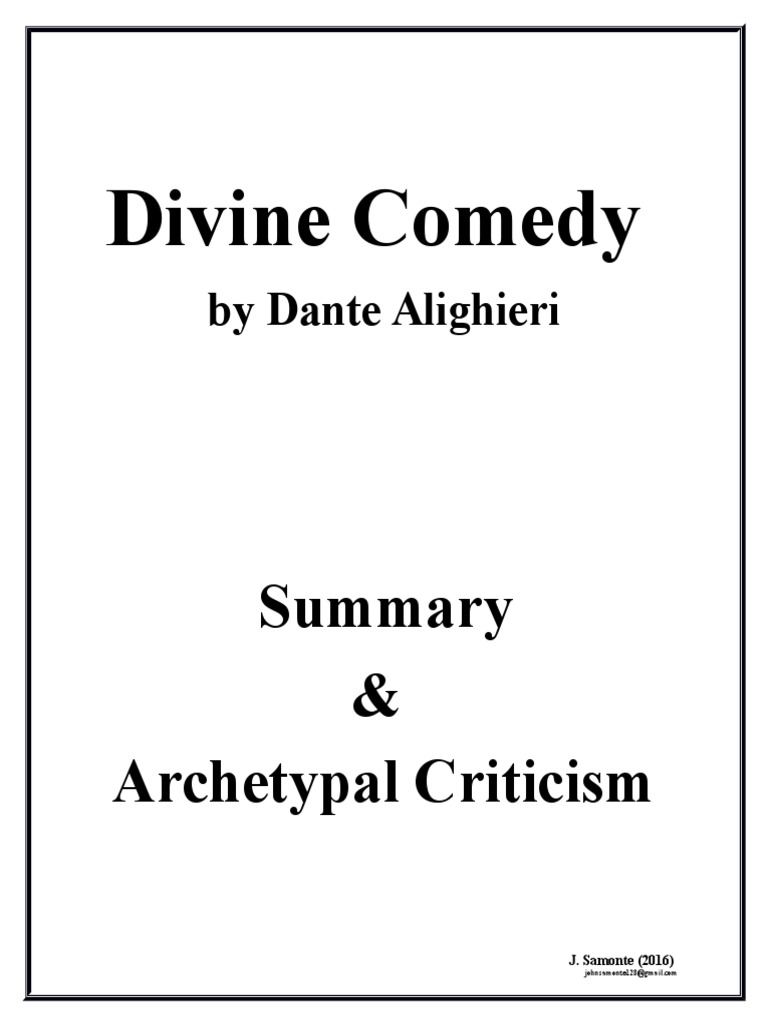 Summary of Dante's Divine Comedy | PDF | Divine Comedy | Hell