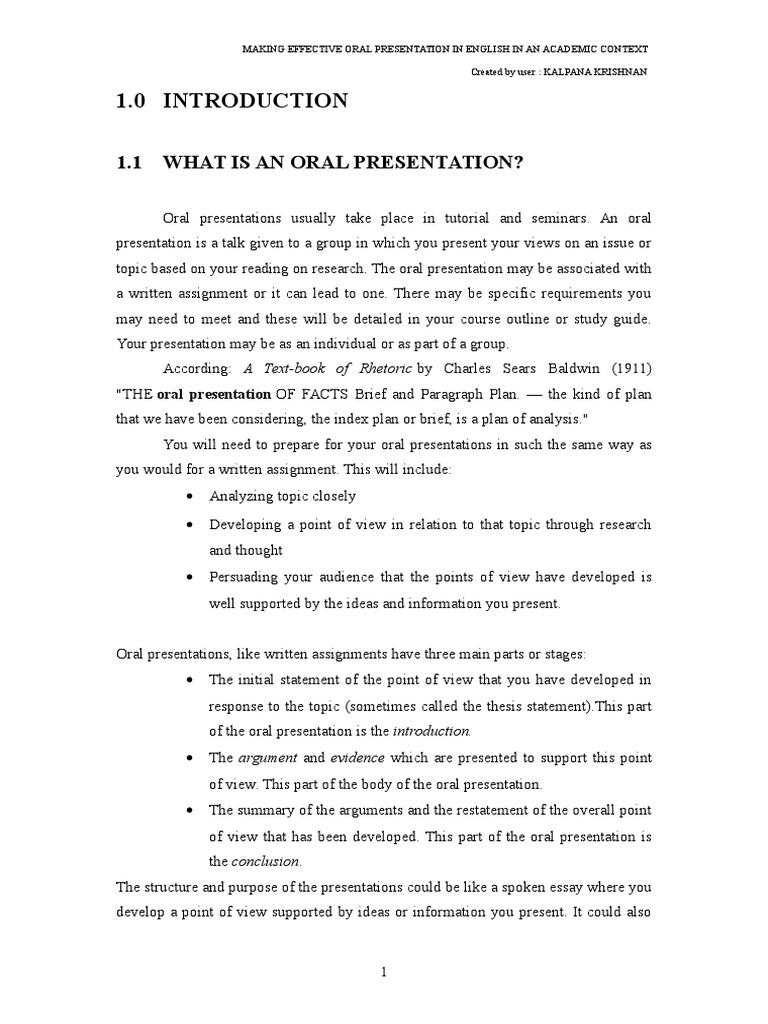 Making Effective Oral Presentation in English in An Academic Context ...