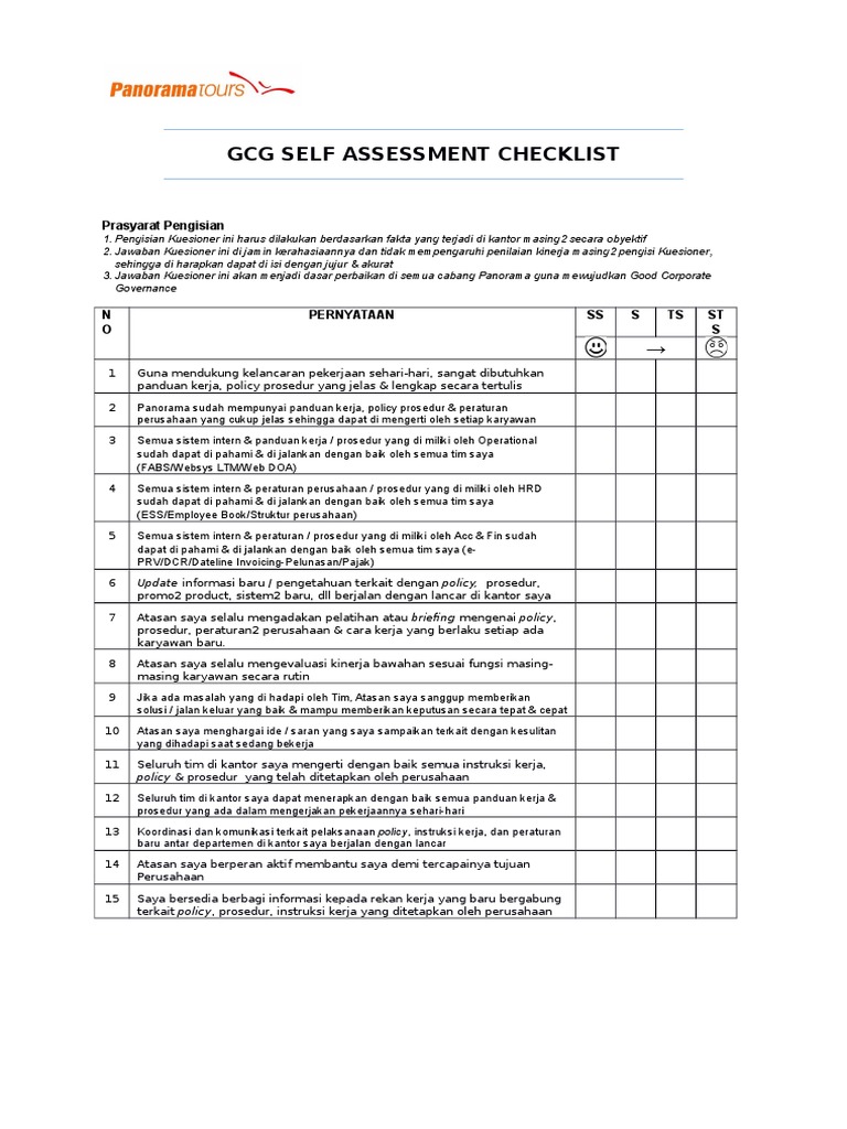 GCG Self Assesment Checklist - 240516 | PDF