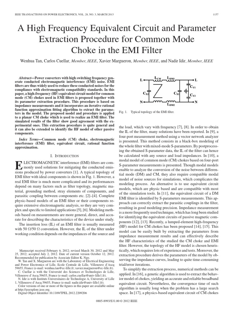 A High Frequency Equivalent Circuit and Parameter Extraction Procedure ...