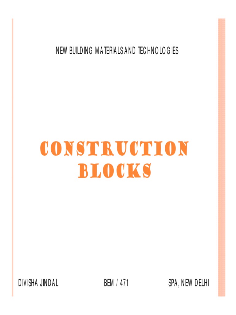 Construction Blocks PDF | PDF | Brick | Building Materials
