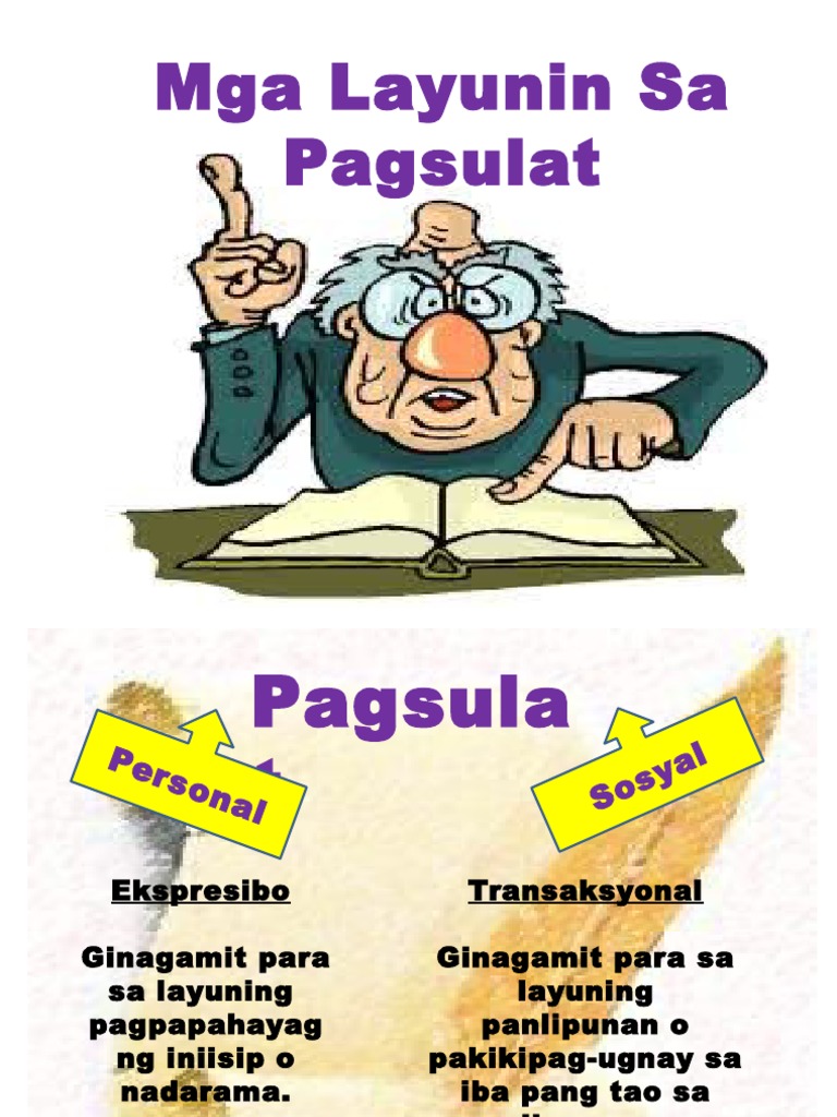 Layunin Sa Pagsulat Layunin Sa Pagsulat