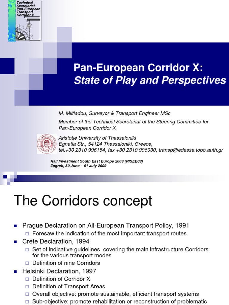 Pan-European Transport Corridor X: An Overview of Progress, Challenges ...
