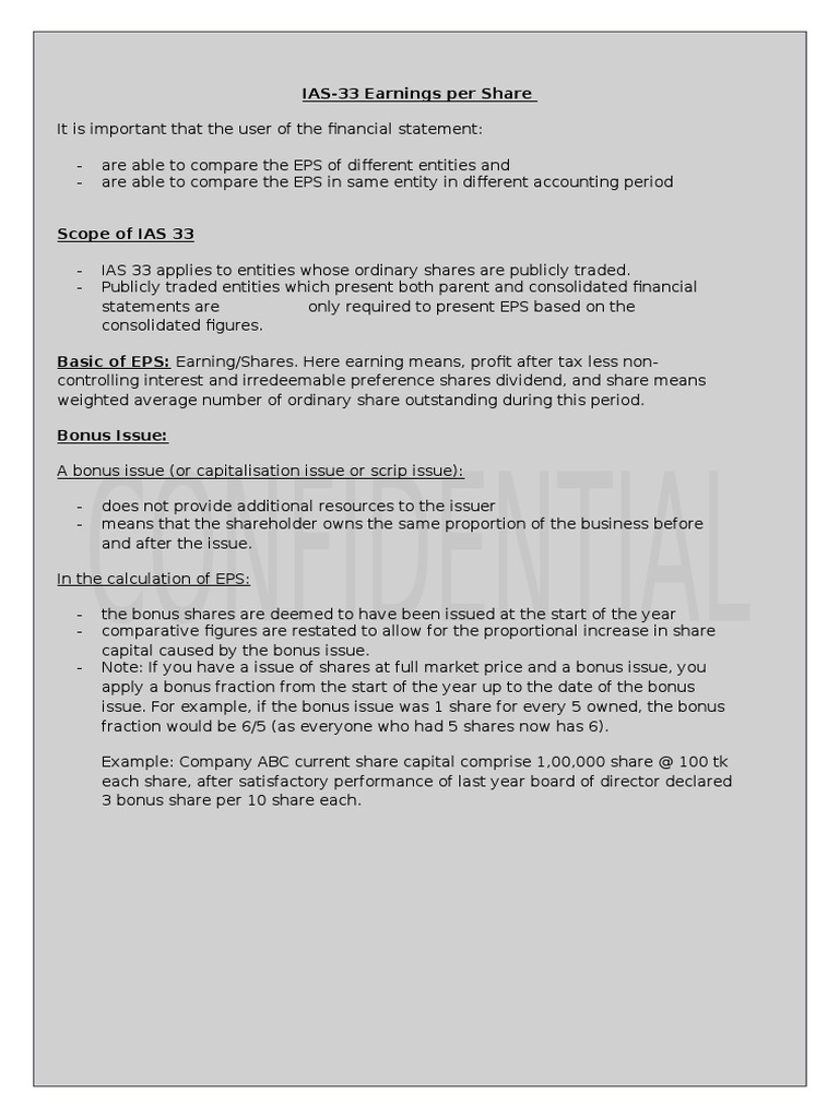 IAS-33 Earnings Per Share | PDF