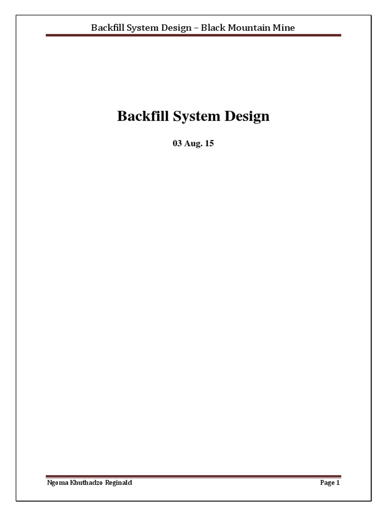 Backfill System Design | PDF | Pipe (Fluid Conveyance) | Pressure